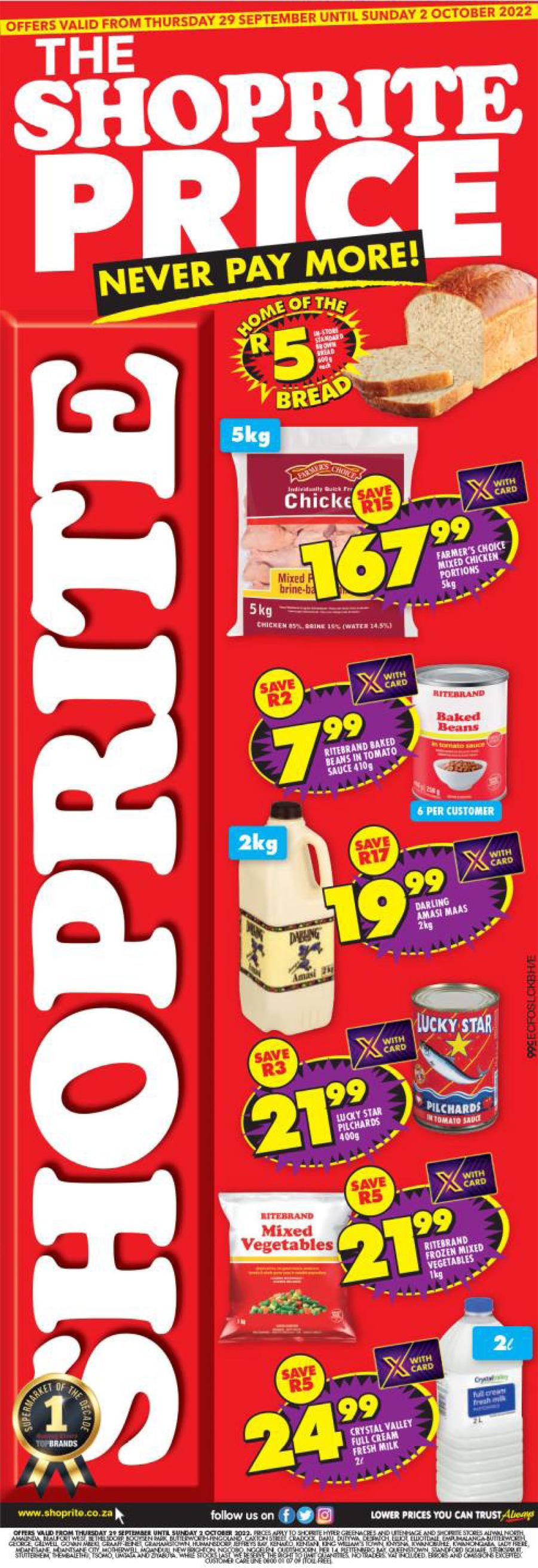 Shoprite Eastern Cape : The Shoprite Price (29 September - 2 October ...