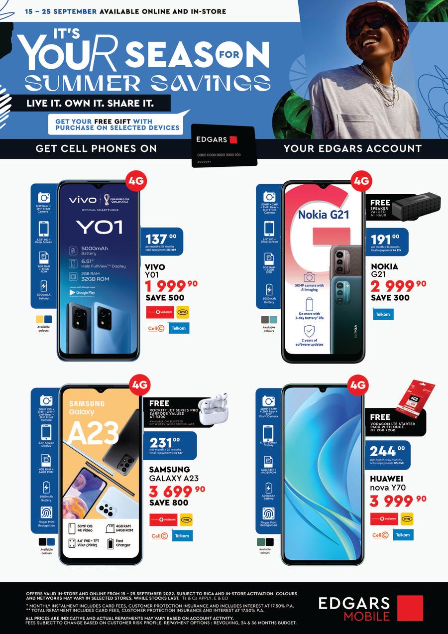 Edgars Cellular : It's Your Season For Summer Savings (15 September ...