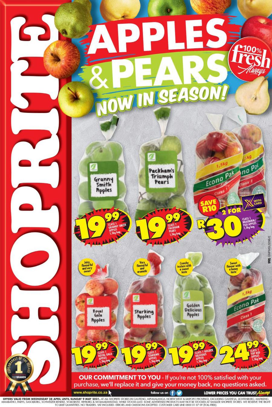 Shoprite Inland : Apples & Pears Now In Season (28 April - 9 May 2021 ...