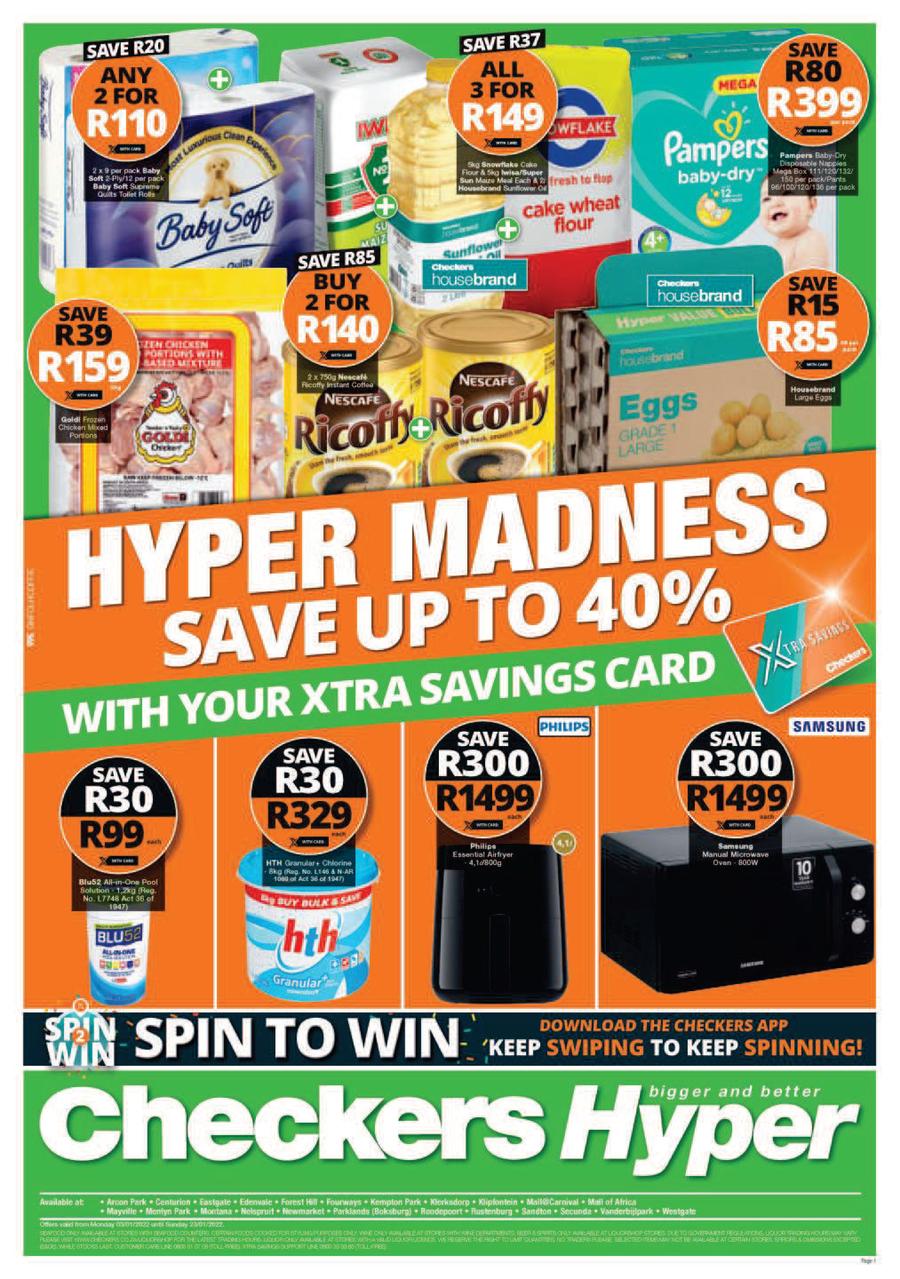 Checkers Hyper Gauteng : Hyper Madness (3 January - 23 January 2022 ...