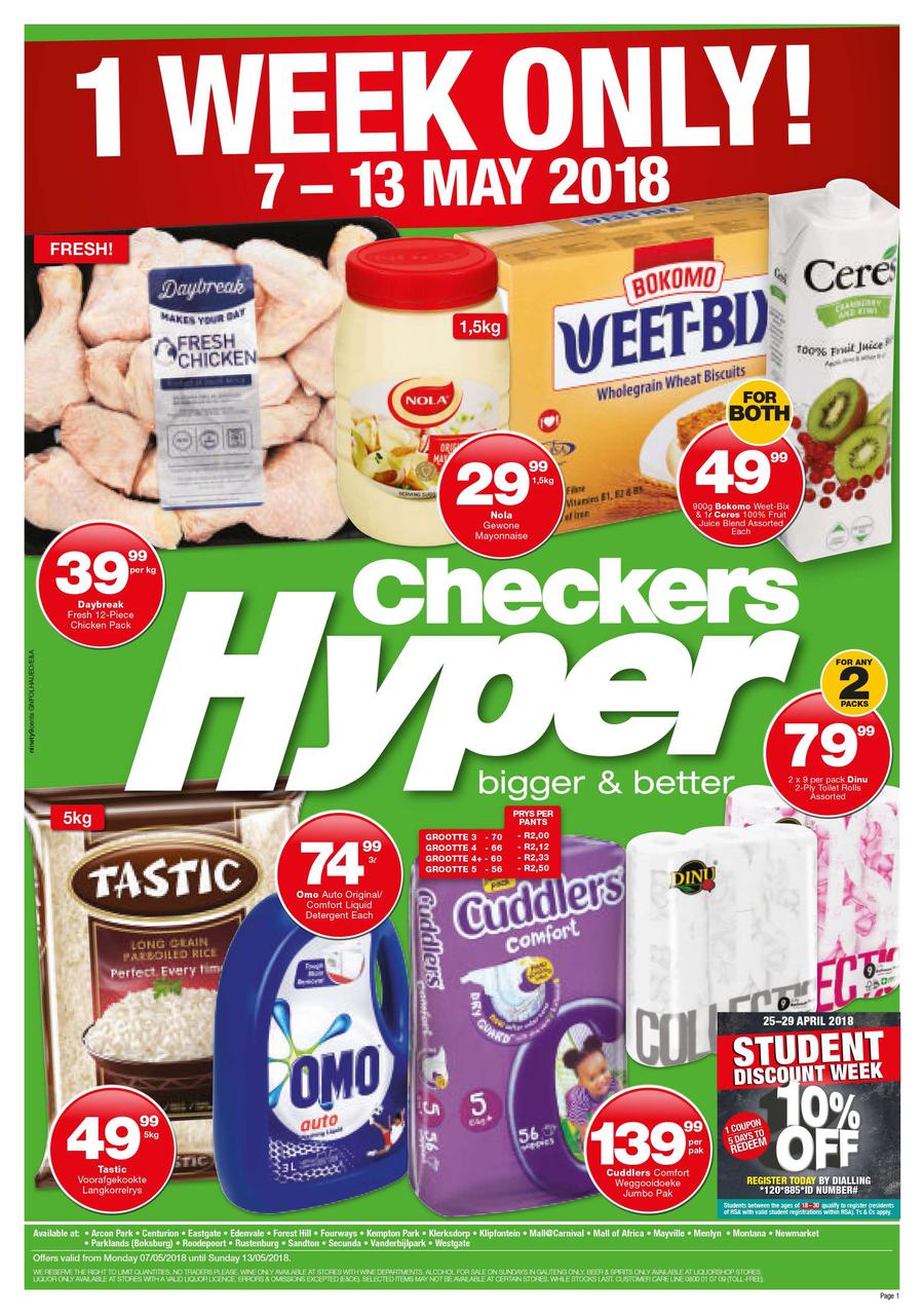 Checkers Hyper : 1 Week Only! (07 May - 13 May 2018) — m.guzzle.co.za