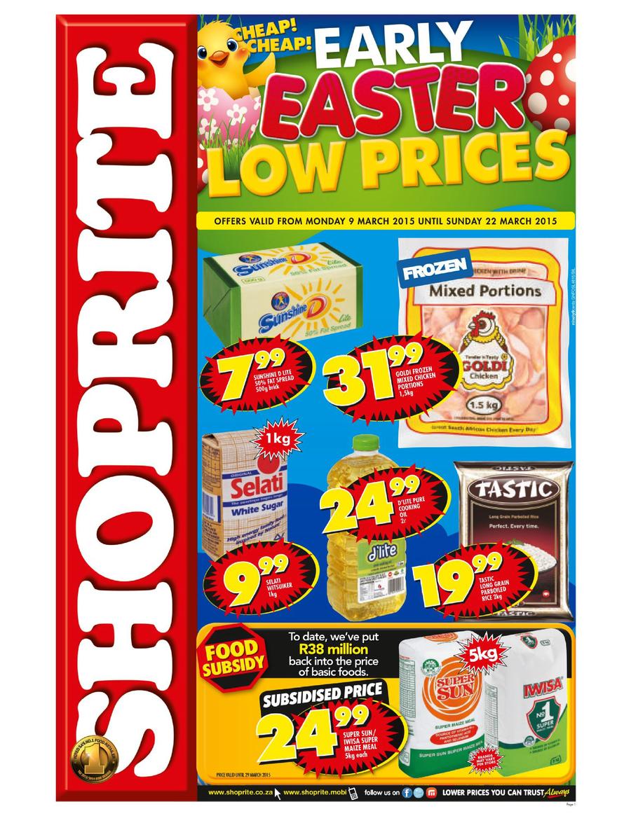 Shoprite : Early Easter (09 Mar - 22 Mar 2015) — m.guzzle.co.za
