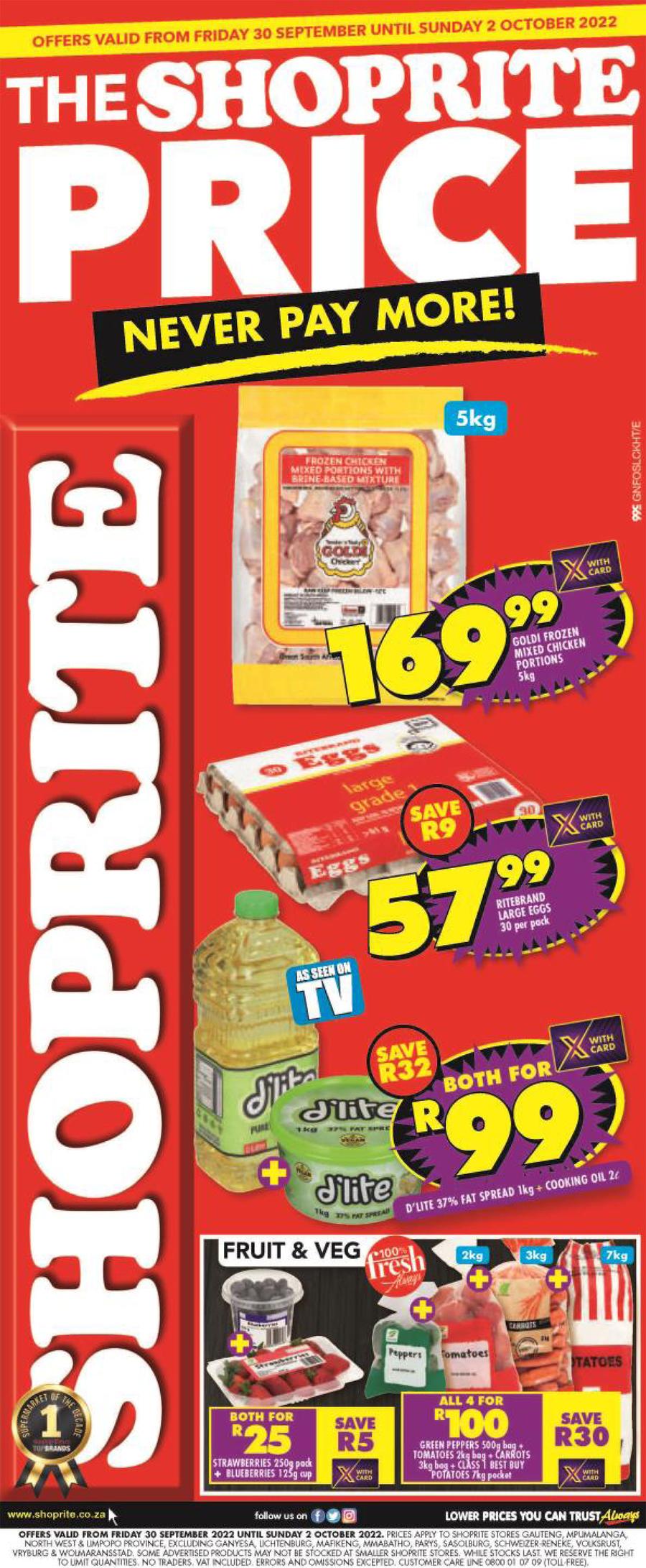 Shoprite Gauteng, Mpumalanga, North West & Limpopo : The Shoprite Price ...