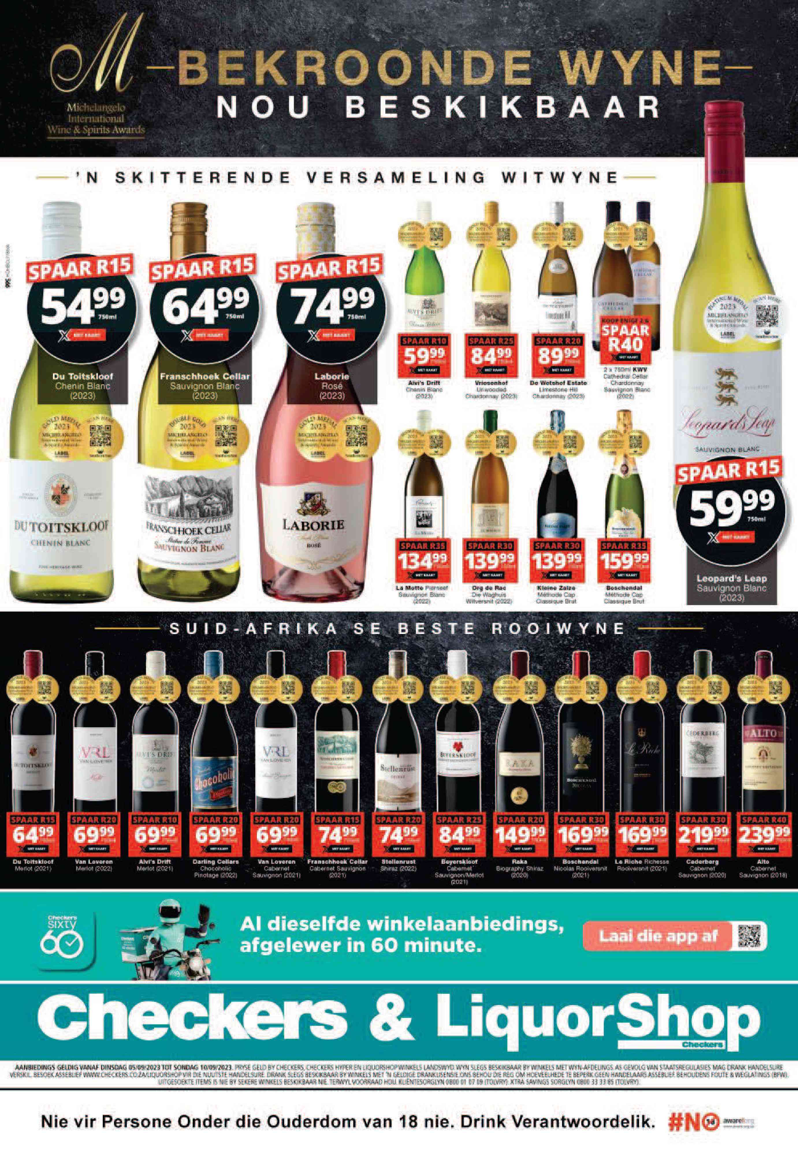 Checkers Liquor : Bekroonde Wyne (5 September - 10 September 2023 ...