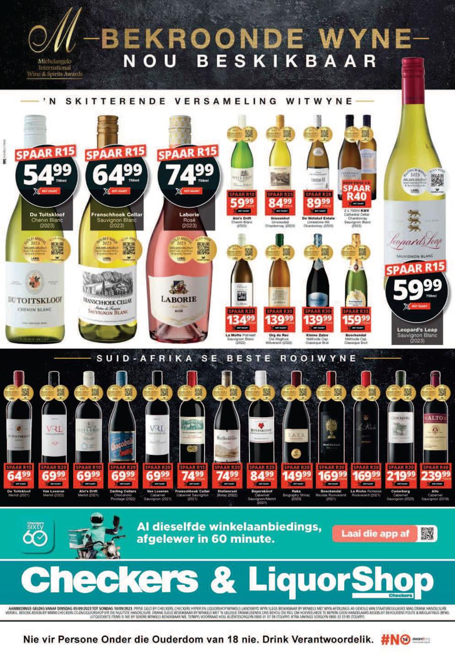 Checkers Liquor : Bekroonde Wyne (5 September - 10 September 2023) — m ...