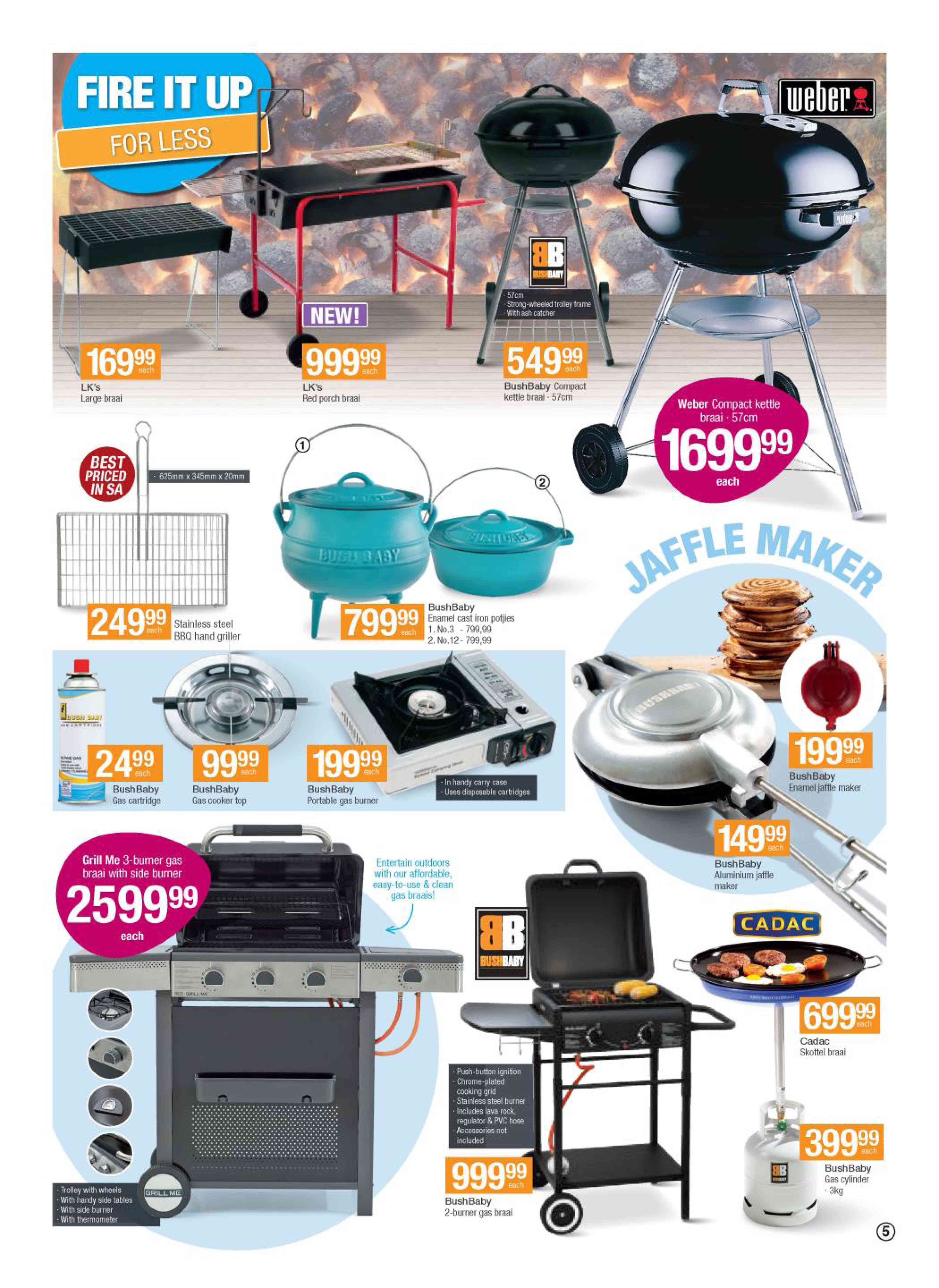 Special Bush Baby 2 Burner Gas Braai-Each — www.guzzle.co.za