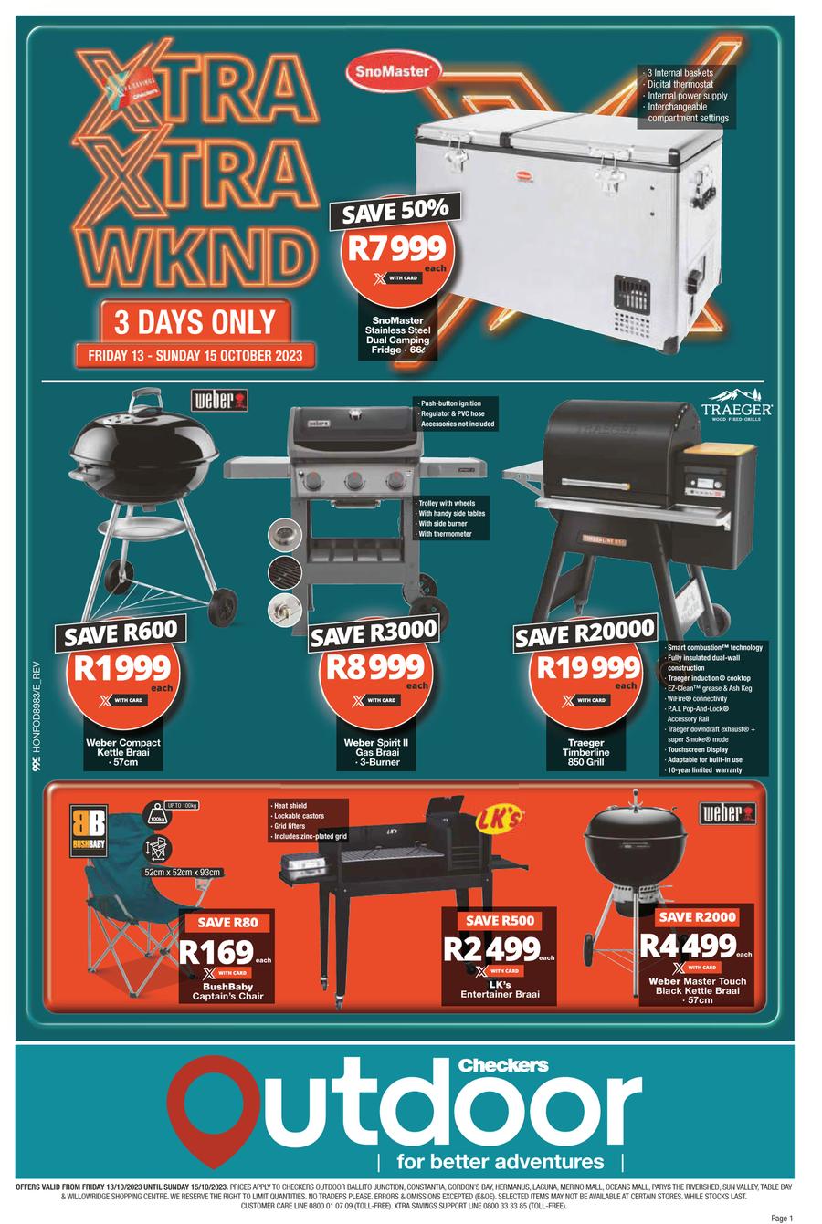 Checkers Western Cape : Outdoor Xtra Xtra WKND (13 October - 15 October ...