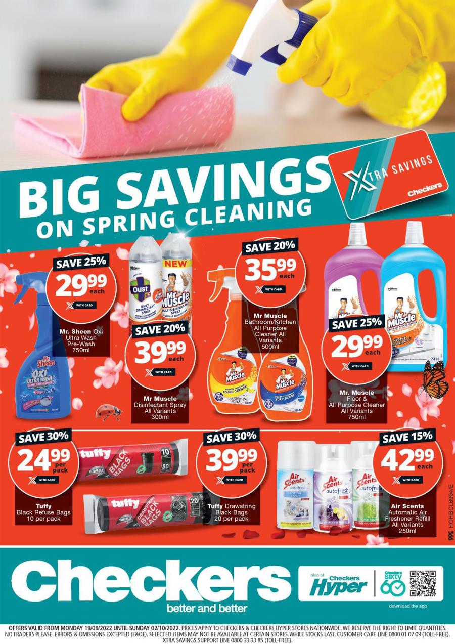 Checkers : Big Savings On Spring Cleaning (19 September - 2 October ...