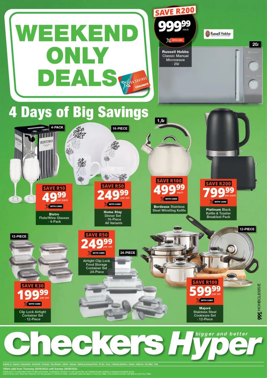 Checkers Hyper : Weekends Only Deals (26 September - 29 September 2024 ...