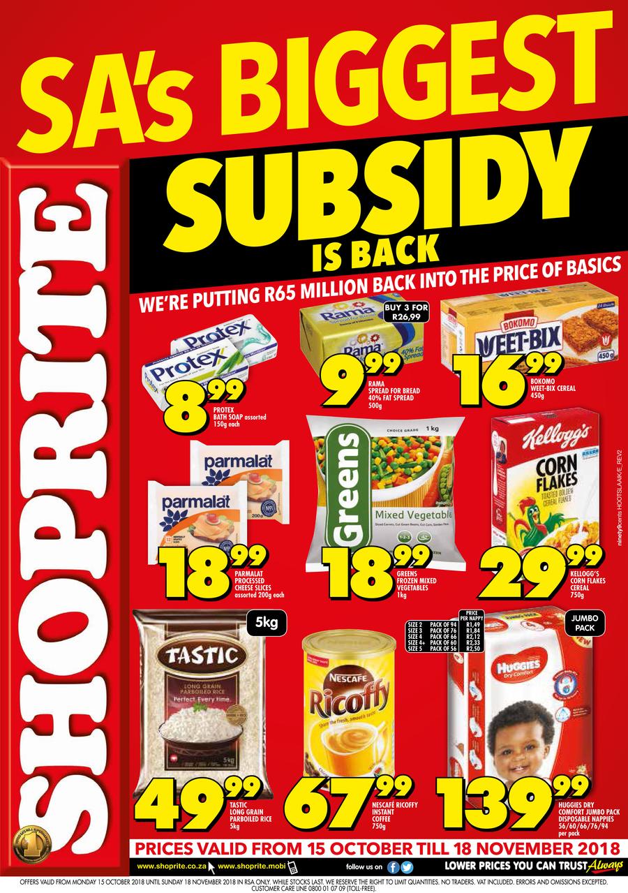 Shoprite : Subsidy Promotion (15 Oct - 18 Nov 2018) — m.guzzle.co.za