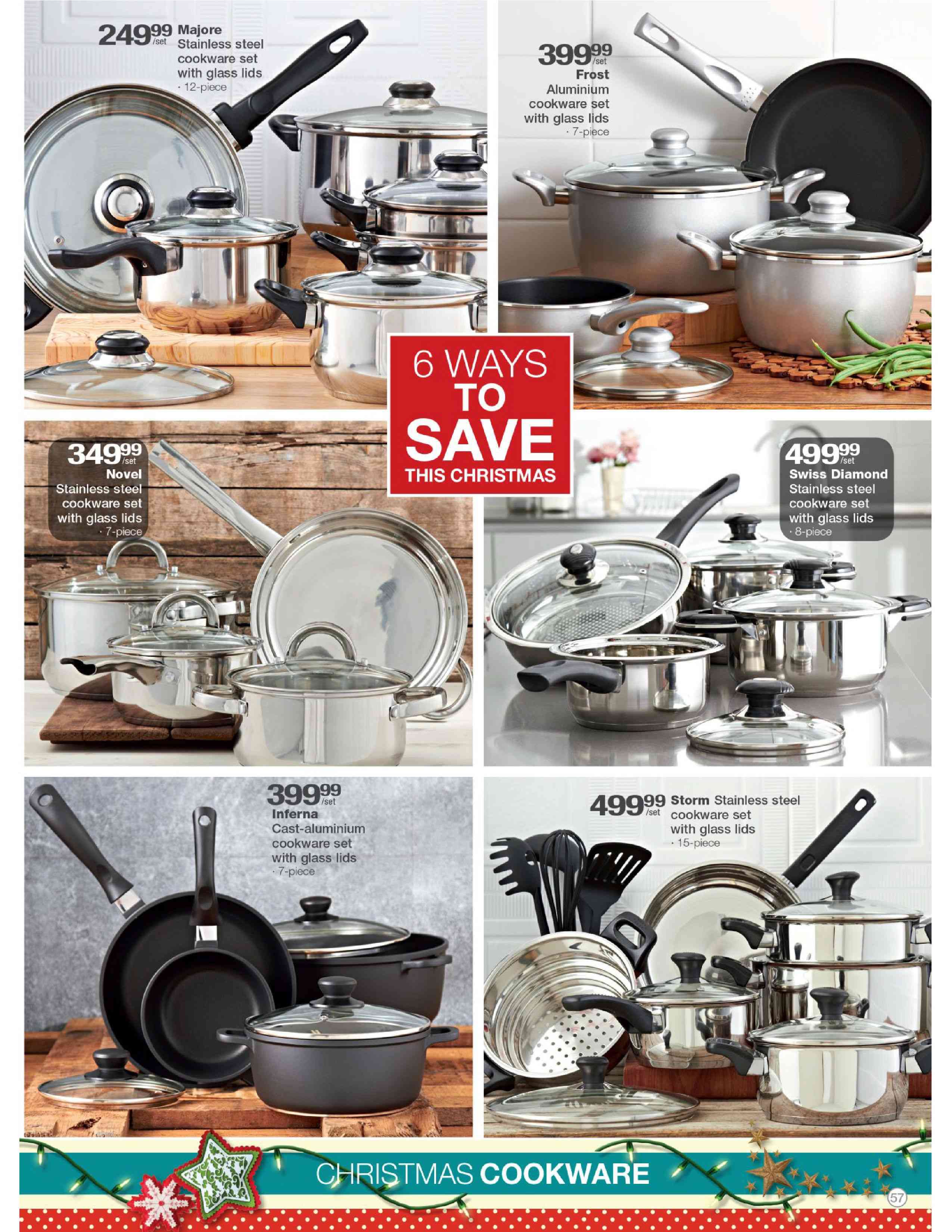 Special Majore Stainless Steel Cookware Set With Glass Lids-12 Piece ...