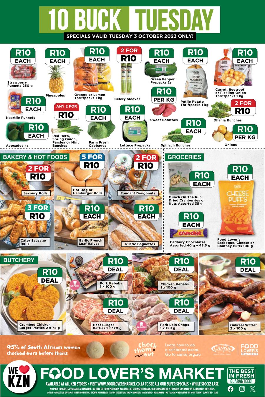 Food Lover's Market KwaZulu-Natal : 10 Buck Tuesday (3 October 2023 ...