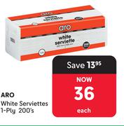 Special Aro White Serviettes 1 Ply-200's — www.guzzle.co.za
