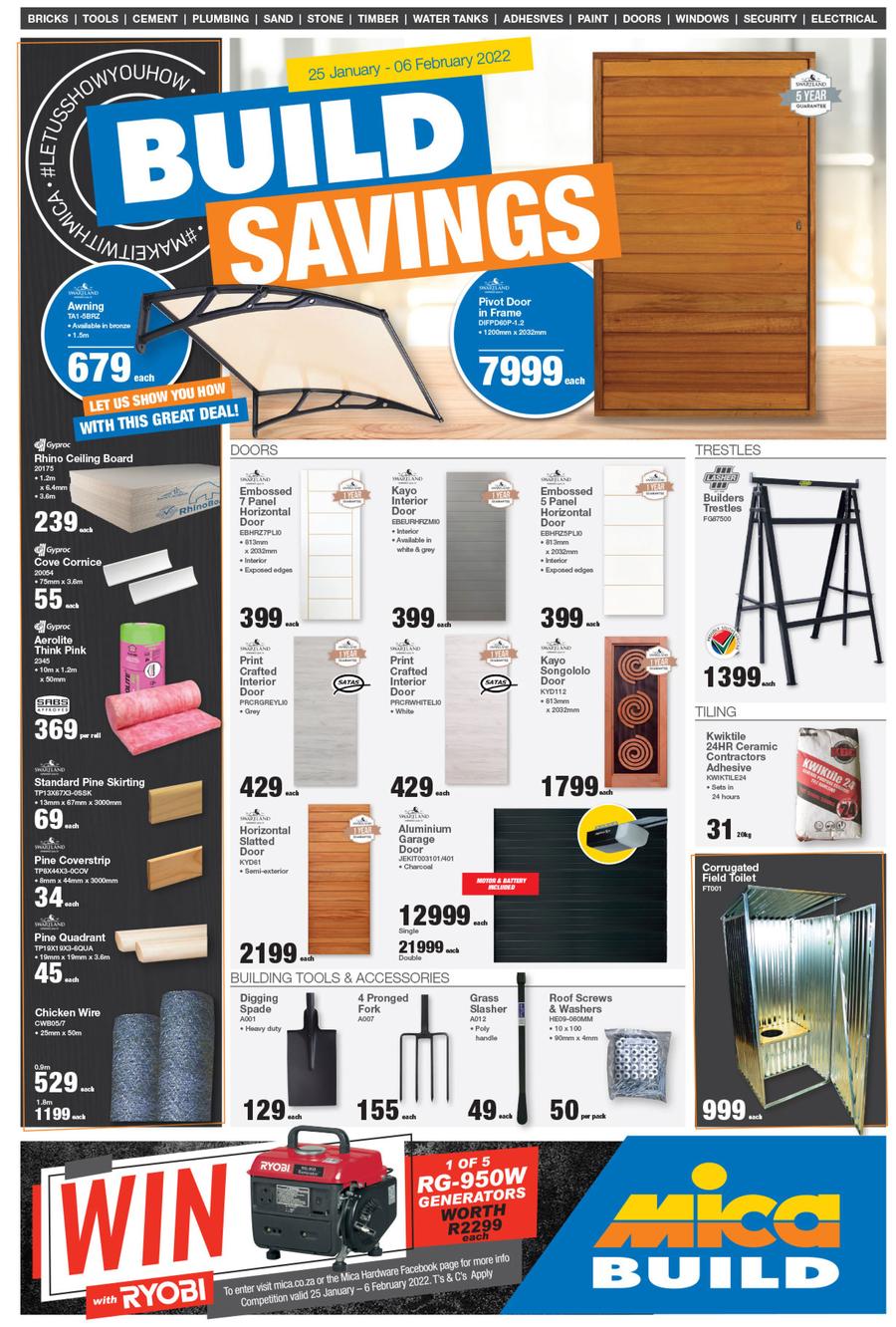 Mica North West : Build Savings (25 January - 06 February 2022) — m ...