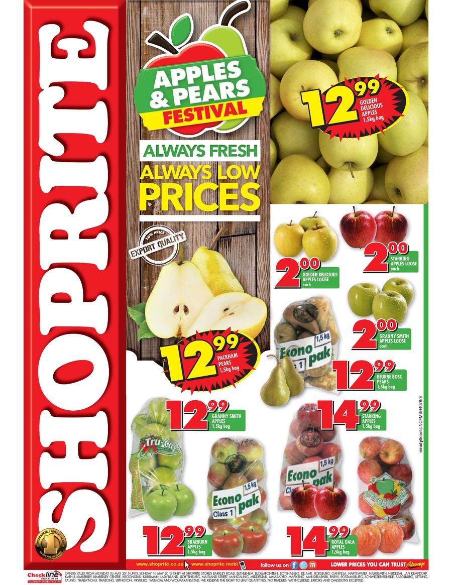 Shoprite Northern Cape : Apples & Pears Festival (04 May - 10 May 2015 ...