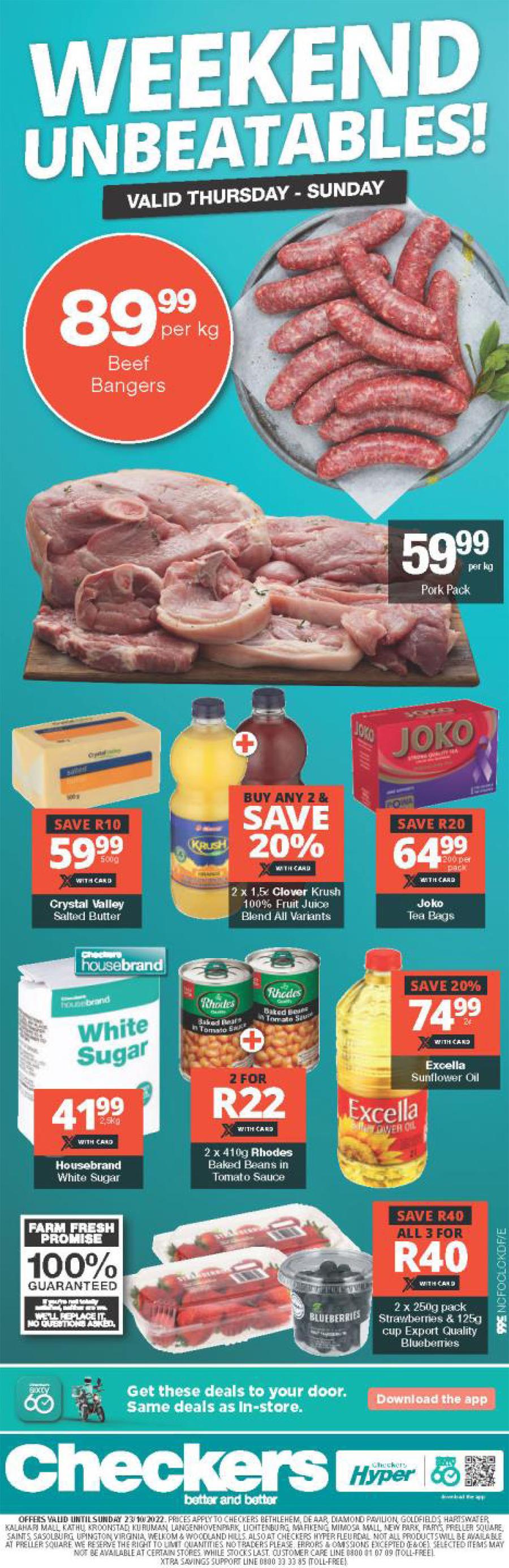 Checkers Northern Cape : Weekend Unbeatables (20 October - 23 October ...