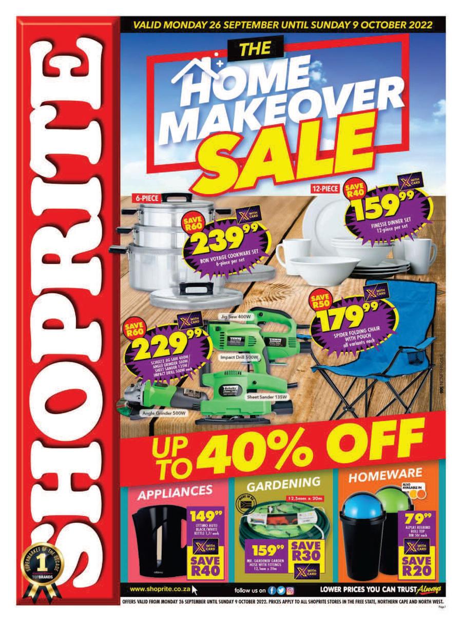 Shoprite Northern Cape & Free State : The Home Makeover Sale (26 ...