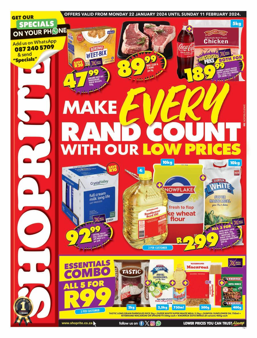 Shoprite Northern Cape & Free State : Low Price Savings (22 January 