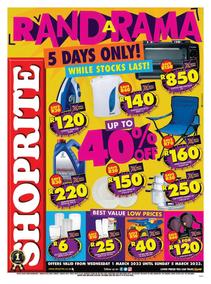 Shoprite Northern Cape & Free State : Rand-A-Rama (1 March - 5 March ...