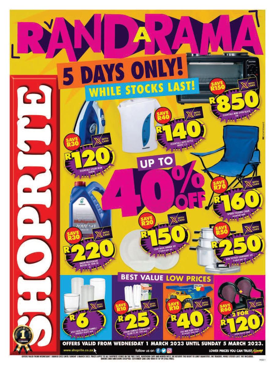 Shoprite Northern Cape & Free State : Rand-A-Rama (1 March - 5 March ...