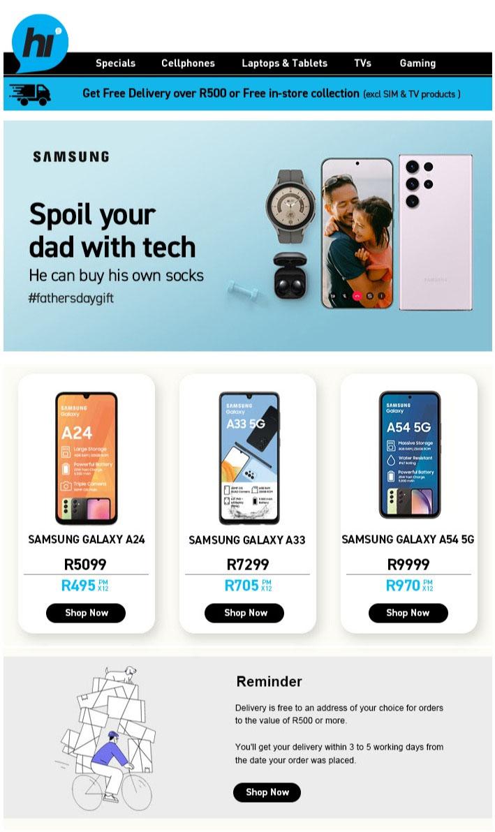 Hi Online : Spoil Your Dad With Tech (Request Valid Date From Retailer) — m.guzzle.co.za