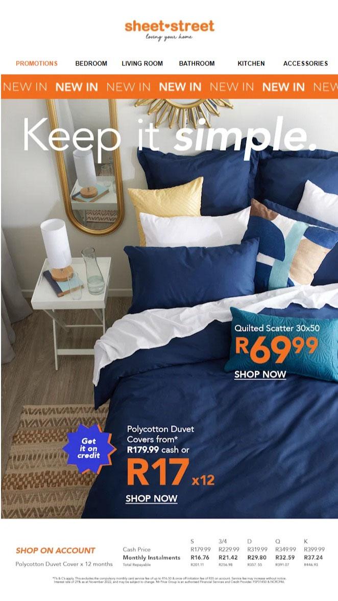 Sheet Street : Keep It Simple (Request Valid Date From Retailer) — m ...