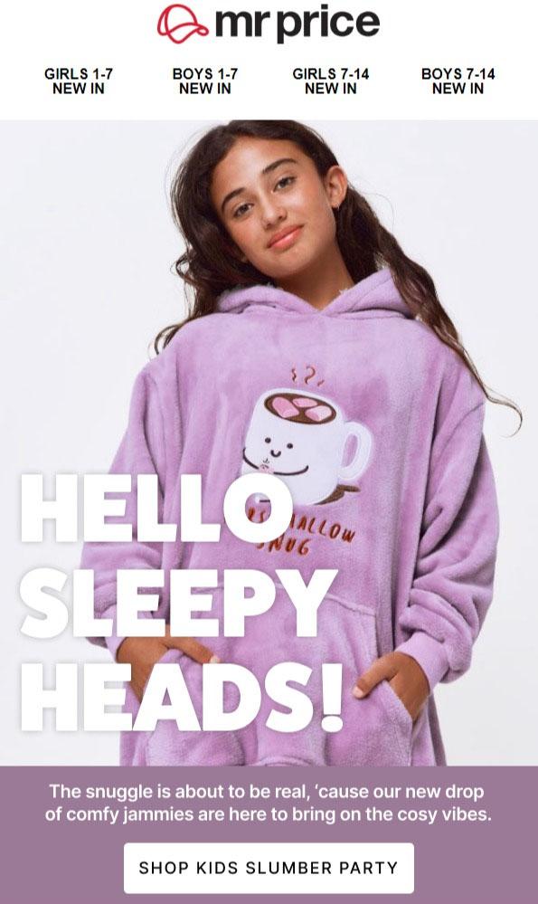 Mr Price : Hello Sleepy Heads (Request Valid Date From Retailer) — m ...