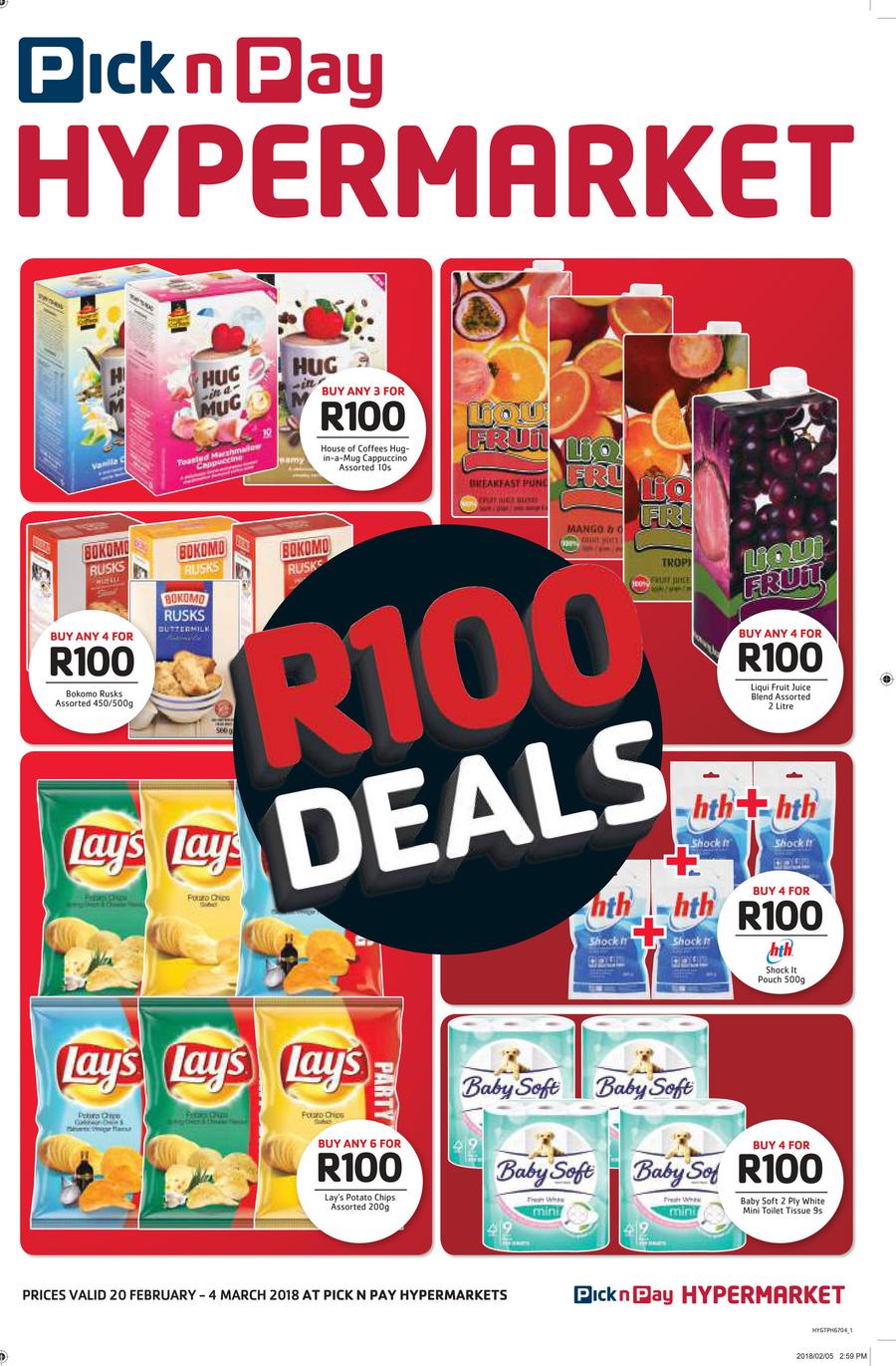 Pick n Pay Hyper : R100 Deals (20 Feb - 04 Mar 2018) — m.guzzle.co.za