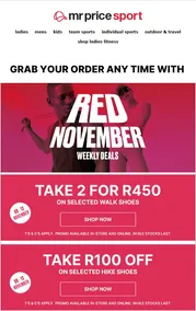Mr Price Sport : Red November Weekly Deals (Request Valid Date From Retailer) — www.guzzle.co.za