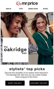 Mr Price : The Oakridge Edit (Request Valid Date From Retailer) — www.guzzle.co.za