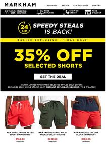 Markham : 35% Off Selected Shorts (24 October - 25 October 2022) — www ...