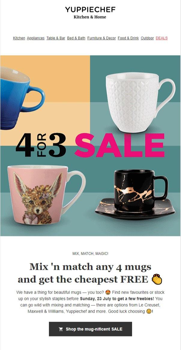 Yuppiechef : 4 For 3 Sale (21 July - 23 July 2023) — www.guzzle.co.za