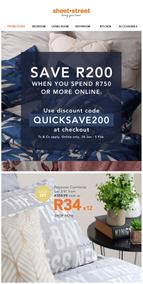 Sheet Street : Save R200 When You Spend R750 Or More Online (30 January ...