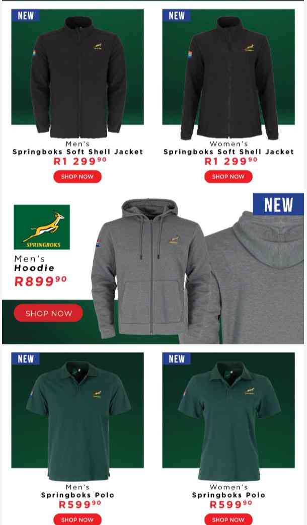 Sportsmans Warehouse : Springbok Supporters Gear (Request Valid Date ...