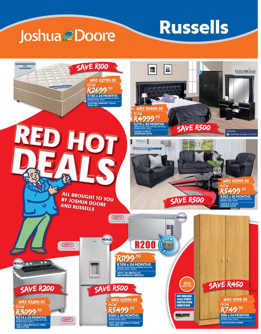 Joshua Doore/Russels : Red Hot Deals (6 Sep - 20 Sep 2014) — m.guzzle.co.za