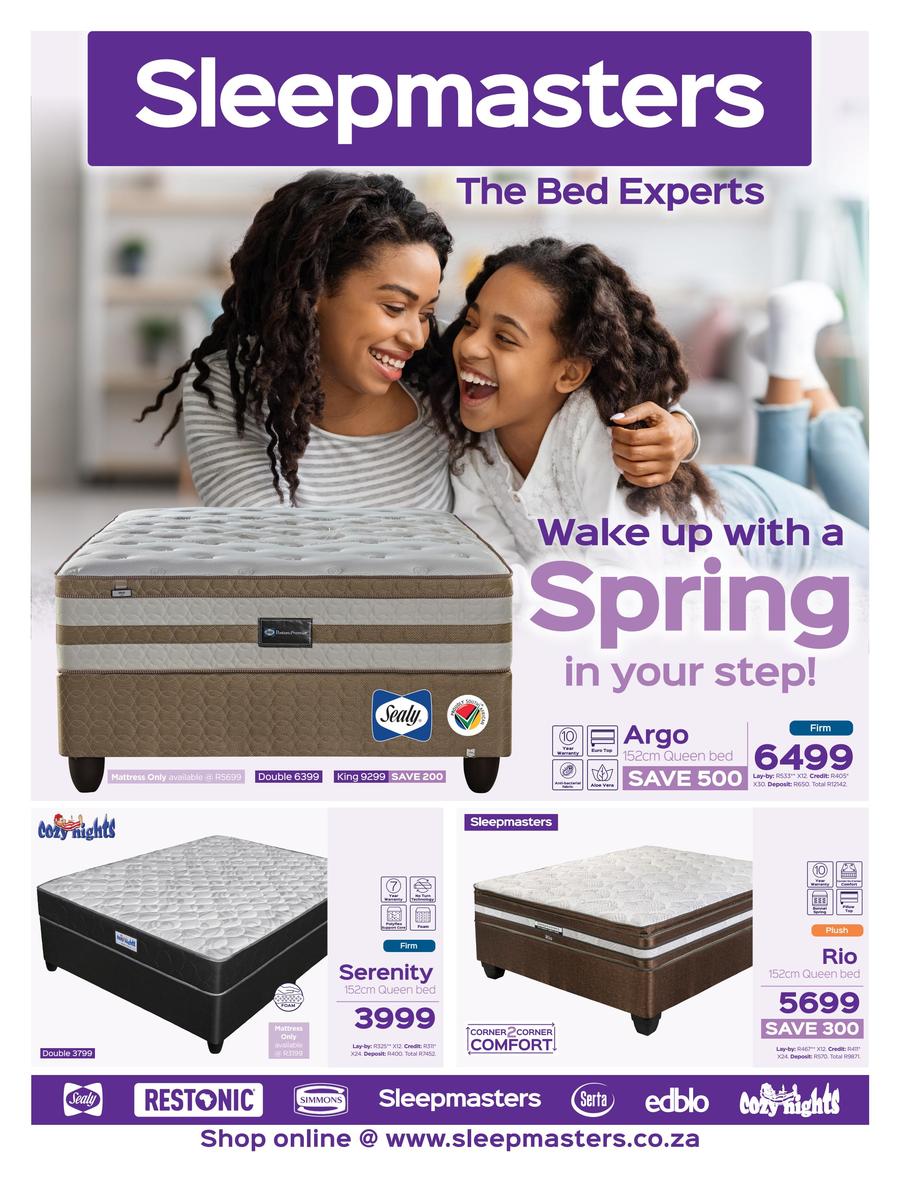 Sleepmasters : Spring In Your Step! (05 September - 09 October 2022 ...