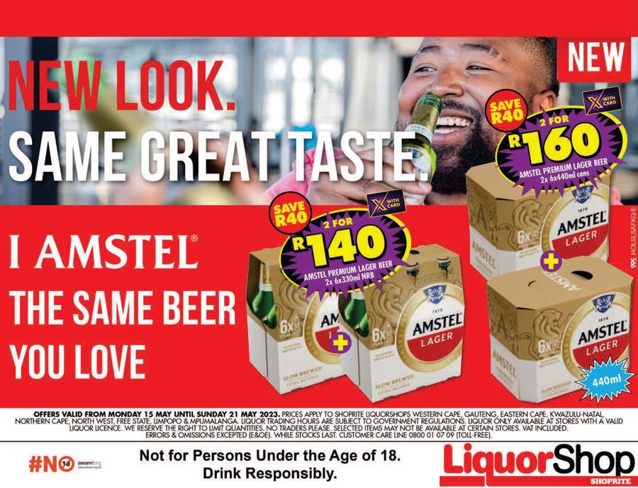 Shoprite Liquor : Amstel Promotion (15 May - 21 May 2023) — m.guzzle.co.za