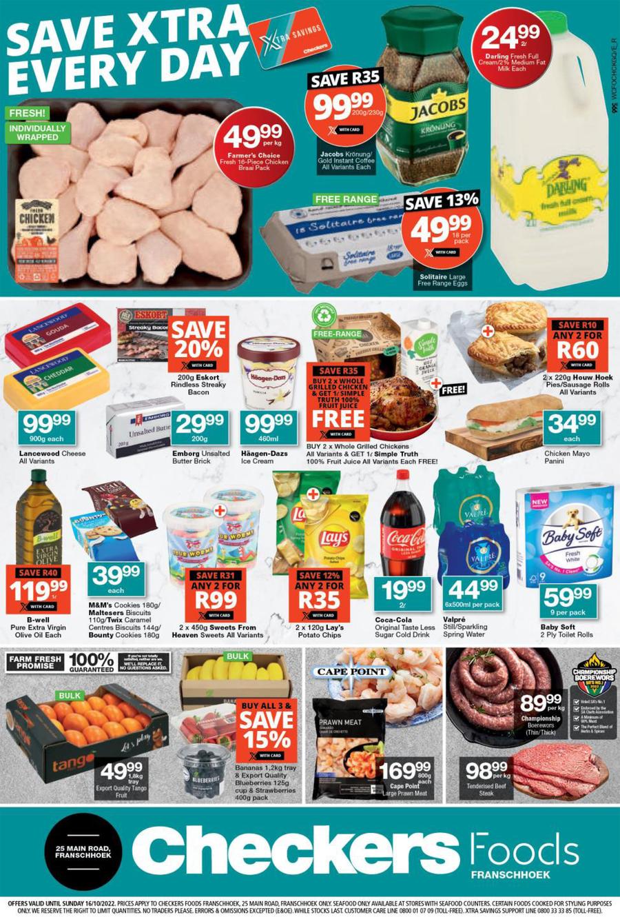 Checkers Franschhoek : Xtra Savings (10 October - 16 October 2022) — m ...