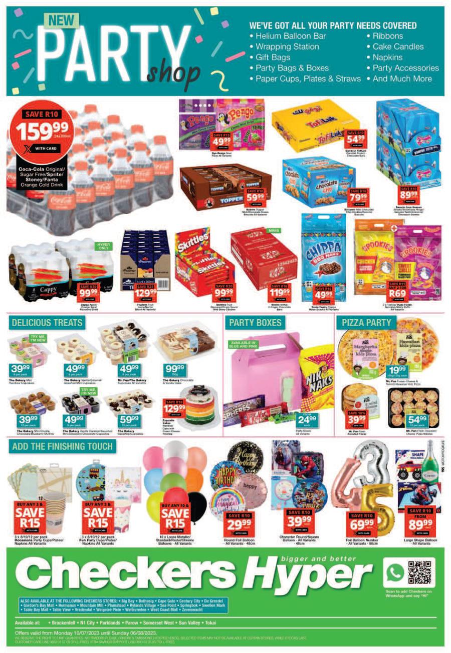 Checkers Hyper Western Cape : Party Shop (10 July - 6 August 2023) — m ...
