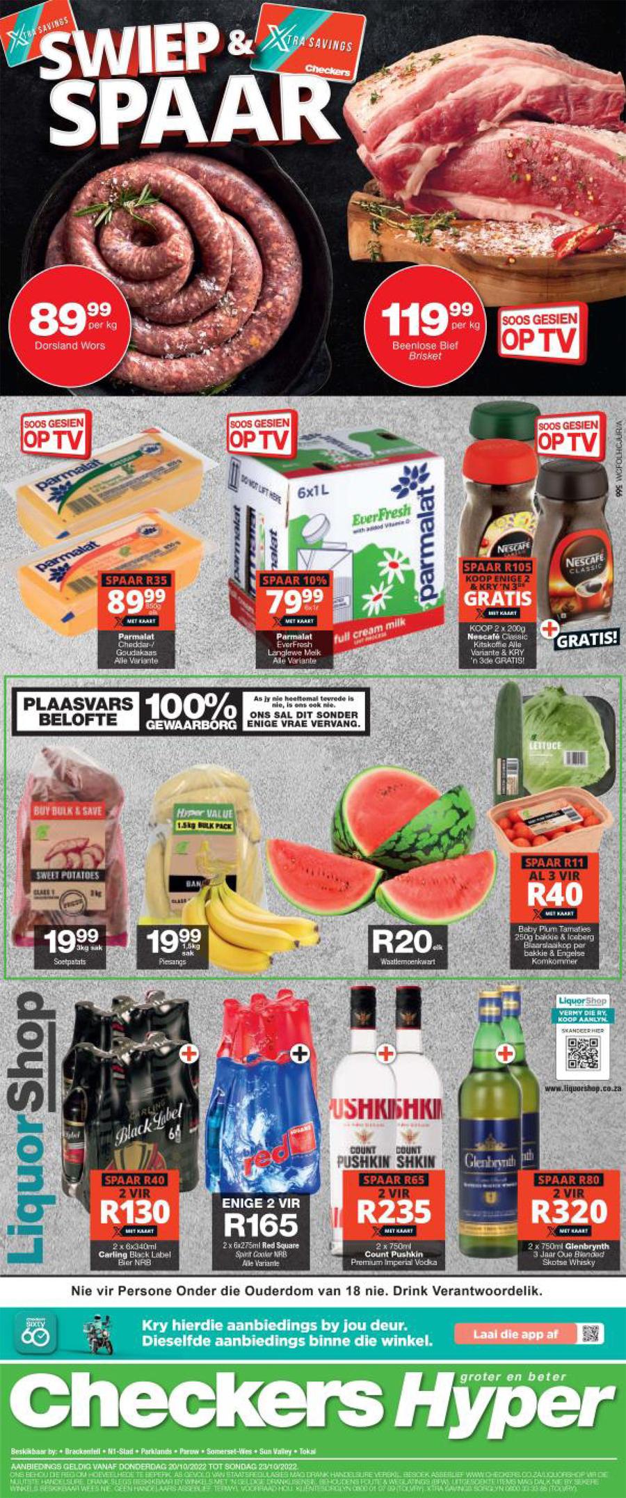 Checkers Hyper Western Cape : Xtra Besparings (20 October - 23 October ...