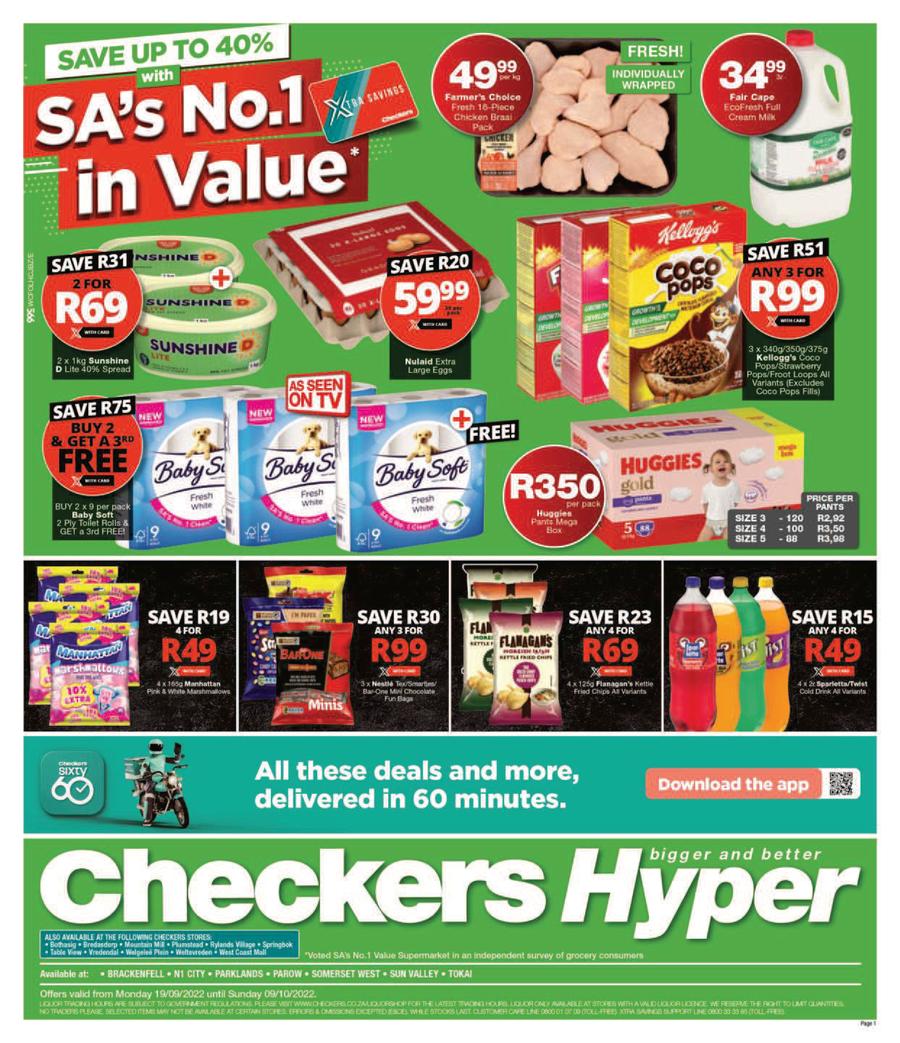 Checkers Hyper Western Cape : Xtra Savings (19 September - 9 October ...