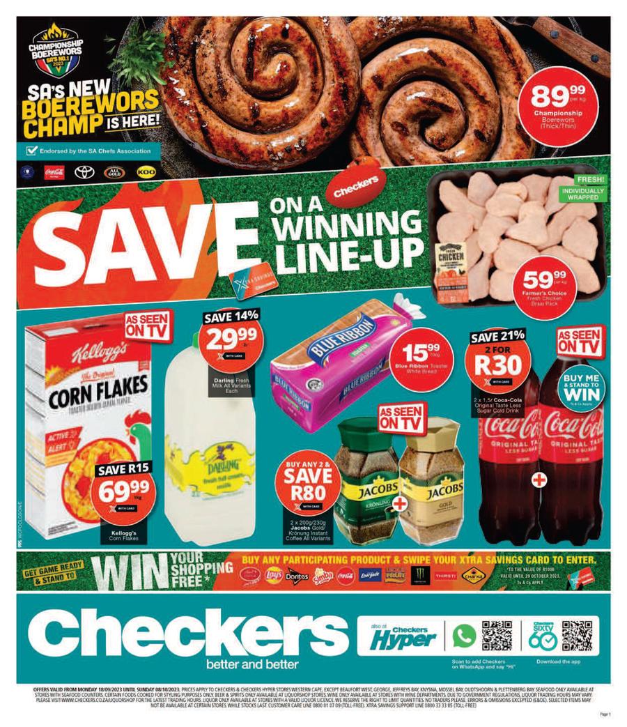 Checkers Western Cape : Xtra Savings (18 September - 8 October 2023 ...