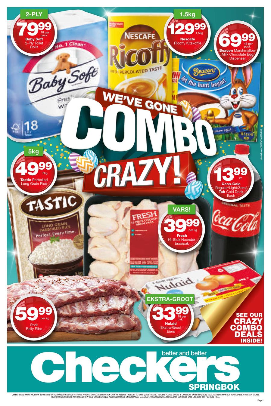 Checkers Springbok : Combo Crazy! (19 Mar - 02 Apr 2018) — m.guzzle.co.za
