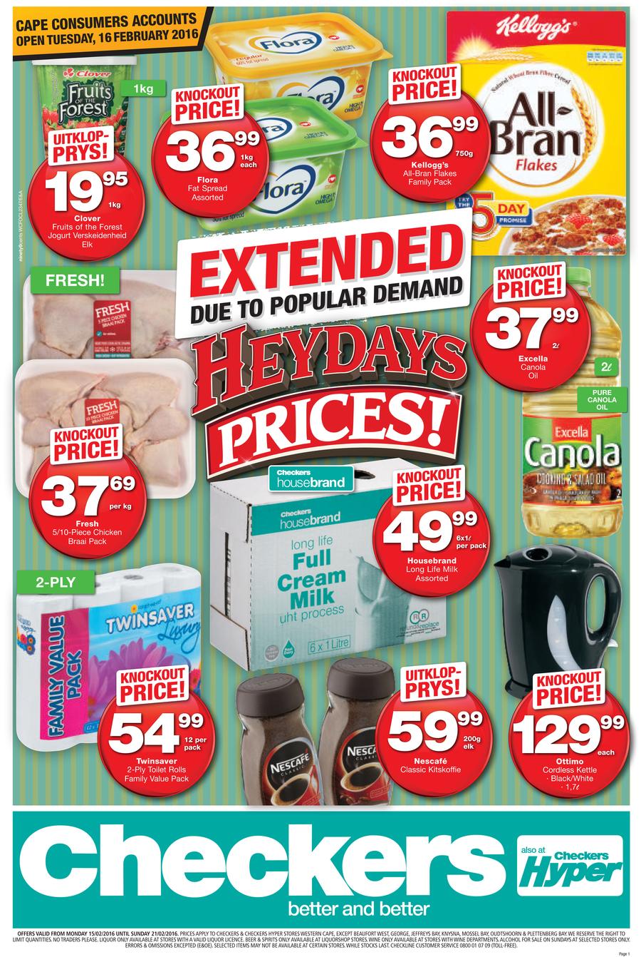 Checkers Western Cape : Extended Heydays Prices! (15 Feb - 21 Feb 2016 ...
