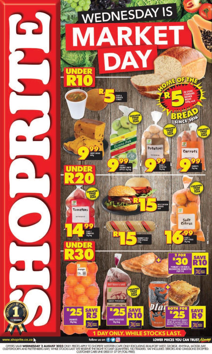 Shoprite Western Cape : Wednesday Is Market Day (2 August 2023 Only ...