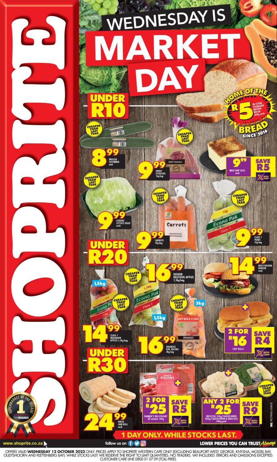 Shoprite Western Cape : Wednesday Is Market Day (12 October 2022 Only ...