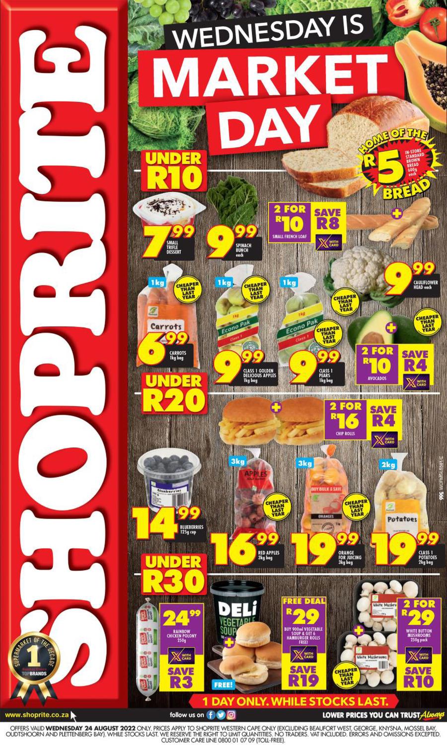 Shoprite Western Cape : Wednesday Is Market Day (24 August 2022 Only ...