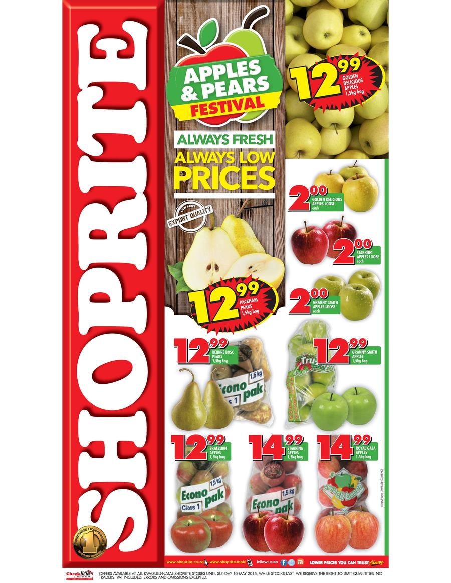 Shoprite KZN : Apples & Pears Festival (04 May - 10 May 2015) — m ...