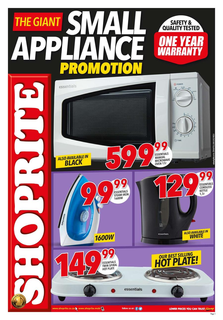 Shoprite KZN : Small Appliance Promotion (21 May - 03 Jun 2018) — m ...