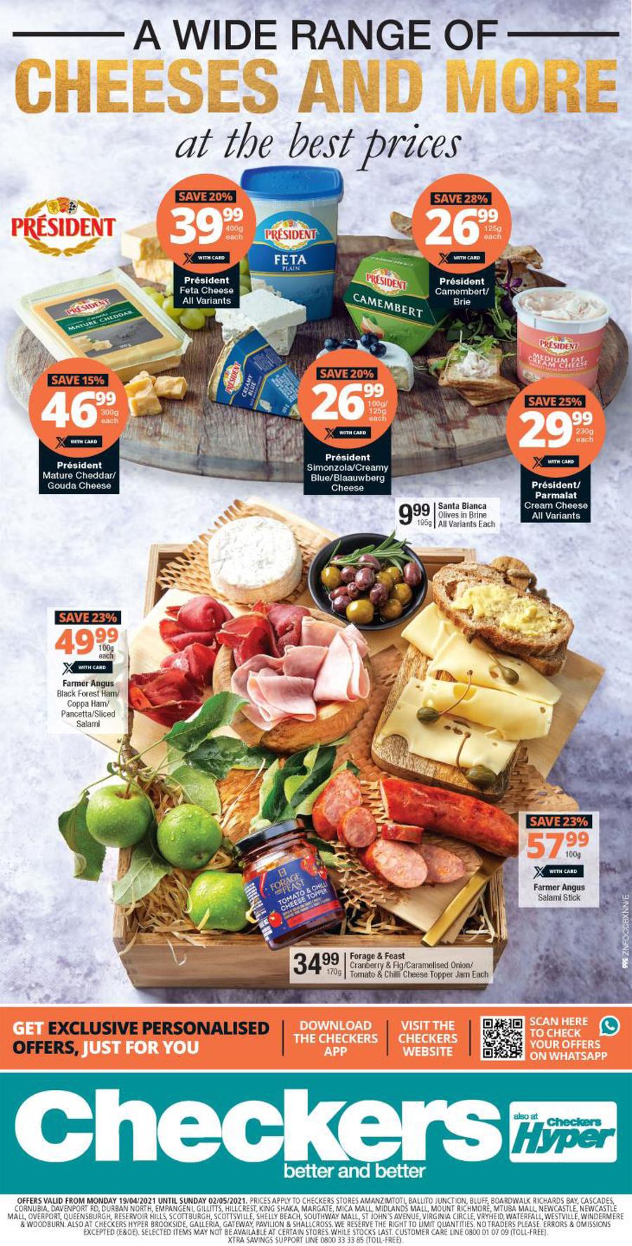Checkers KwaZulu-Natal : Cheeses And More At The Best Prices (19 April ...